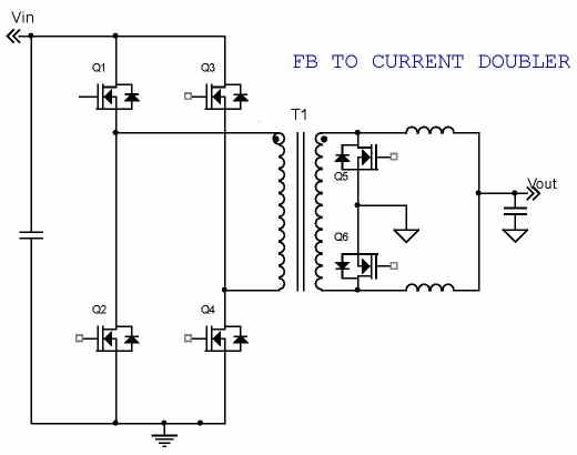 Full Bridge to FWCT Schematic | Full Bridge toCurrent Doubler Schematic